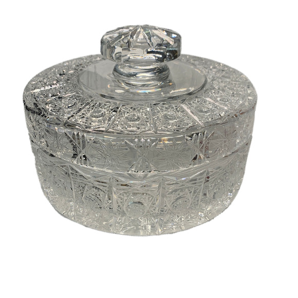 Bohemia | Dining | Vintage Clear Cut Bohemian Crystal Covered Dish 6 ...